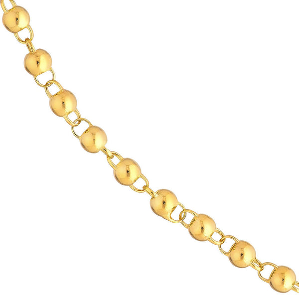 14K Gold 3.90MM Round Bead Chain Necklace – David's House of Diamonds
