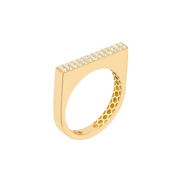 14K Gold Diamond Bar Ring – David's House of Diamonds
