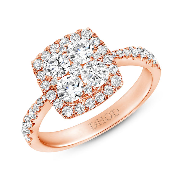 14K Gold Diamond Cluster Engagement Ring – David's House of Diamonds