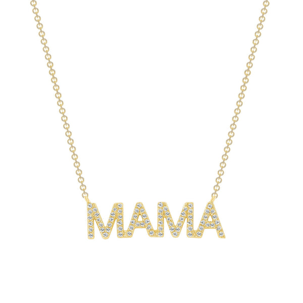 14K White Gold MAMA Diamond Pendant – David's House of Diamonds
